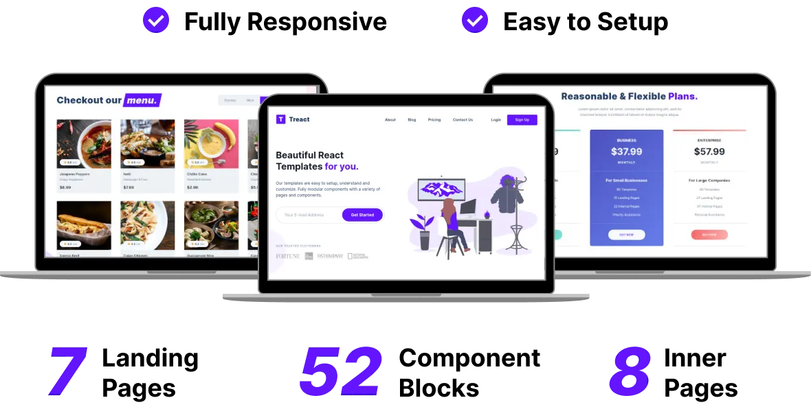 Treact Free React And Tailwindcss Based Ui Kit For Building Landing Pages Owais
